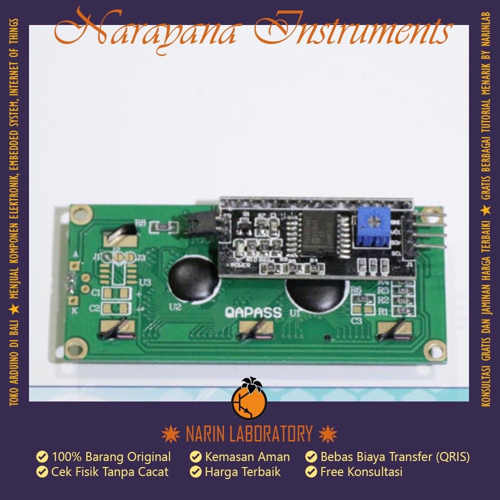 Blue 16x2 LCD Display Dua Pin + I2C Adapter Module | Narin Laboratory